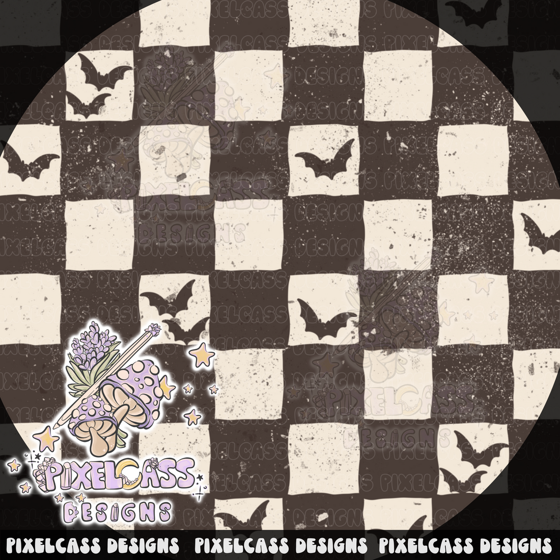 Bats Checkerboard – pixelcassdesigns