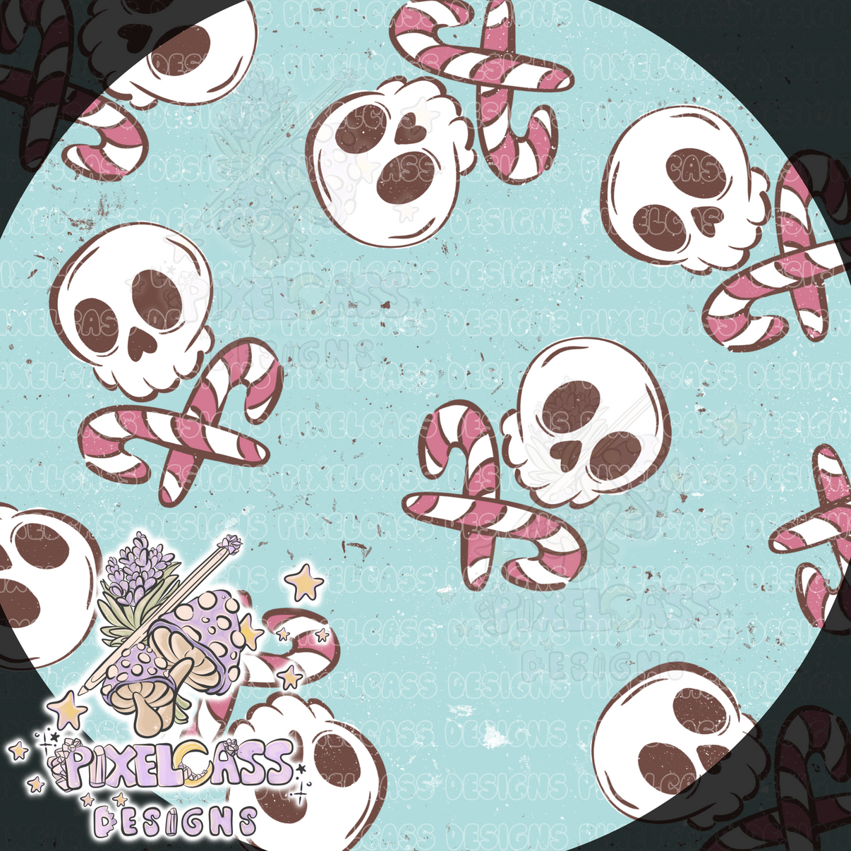 Candy Cane Skulls – pixelcassdesigns