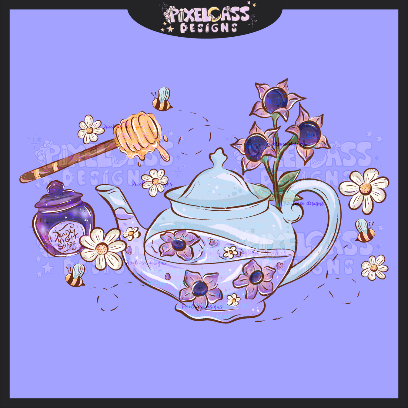 Deadly Nightshade Tea Time PNG SUBLIMATION – pixelcassdesigns