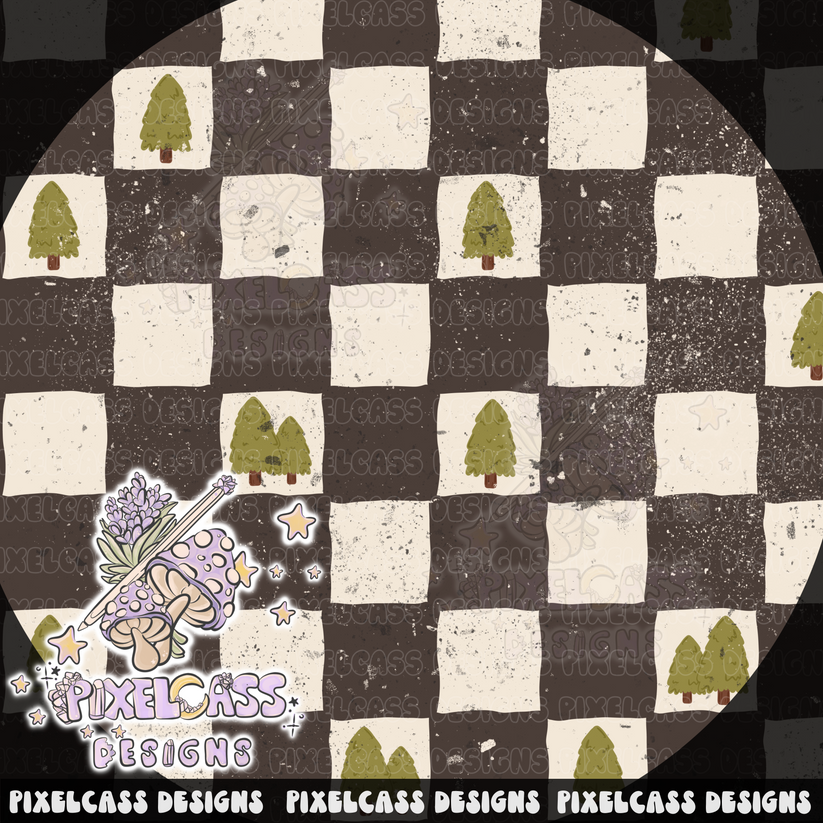 Pine Trees Checkerboard – pixelcassdesigns