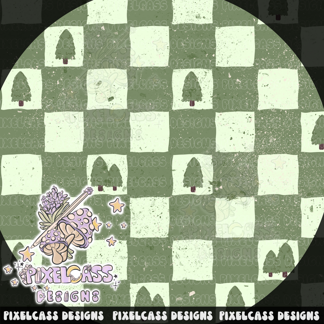 Pine Trees Checkerboard – pixelcassdesigns