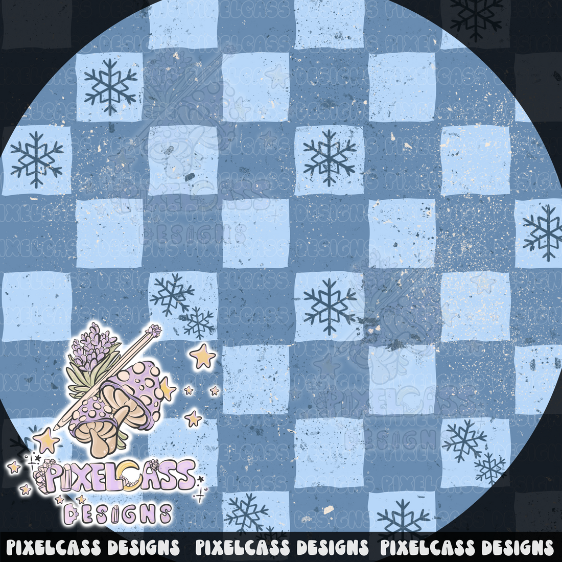 Snowflake Checkerboard – pixelcassdesigns